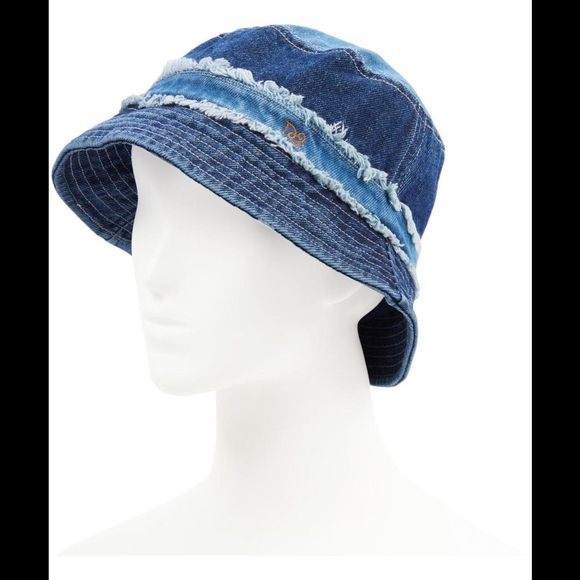 DG2 by Diane Gilman | Accessories | Dg2 By Diane Gilman Indigo Denim Frayed Bucket Hat Indigo ...